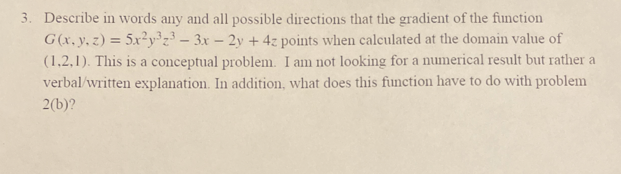 Solved Describe in words any and all possible directions | Chegg.com