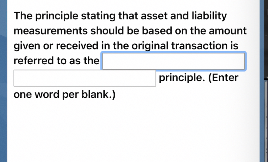 The principle stating that asset and liability | Chegg.com