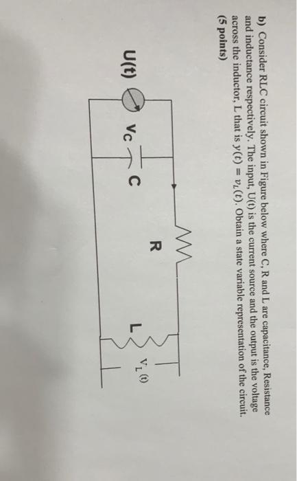 Solved b) Consider RLC circuit shown in Figure below where | Chegg.com