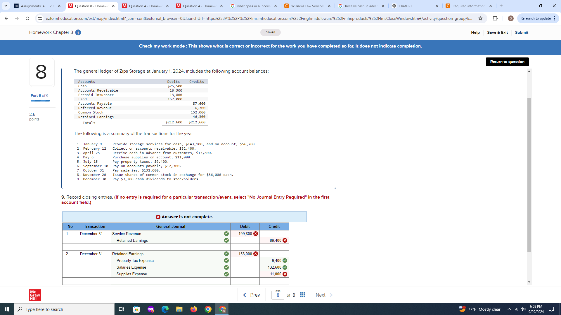 Solved Record closing entries. (If no entry is required for | Chegg.com