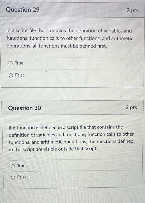 Solved In a script file that contains the definition of | Chegg.com