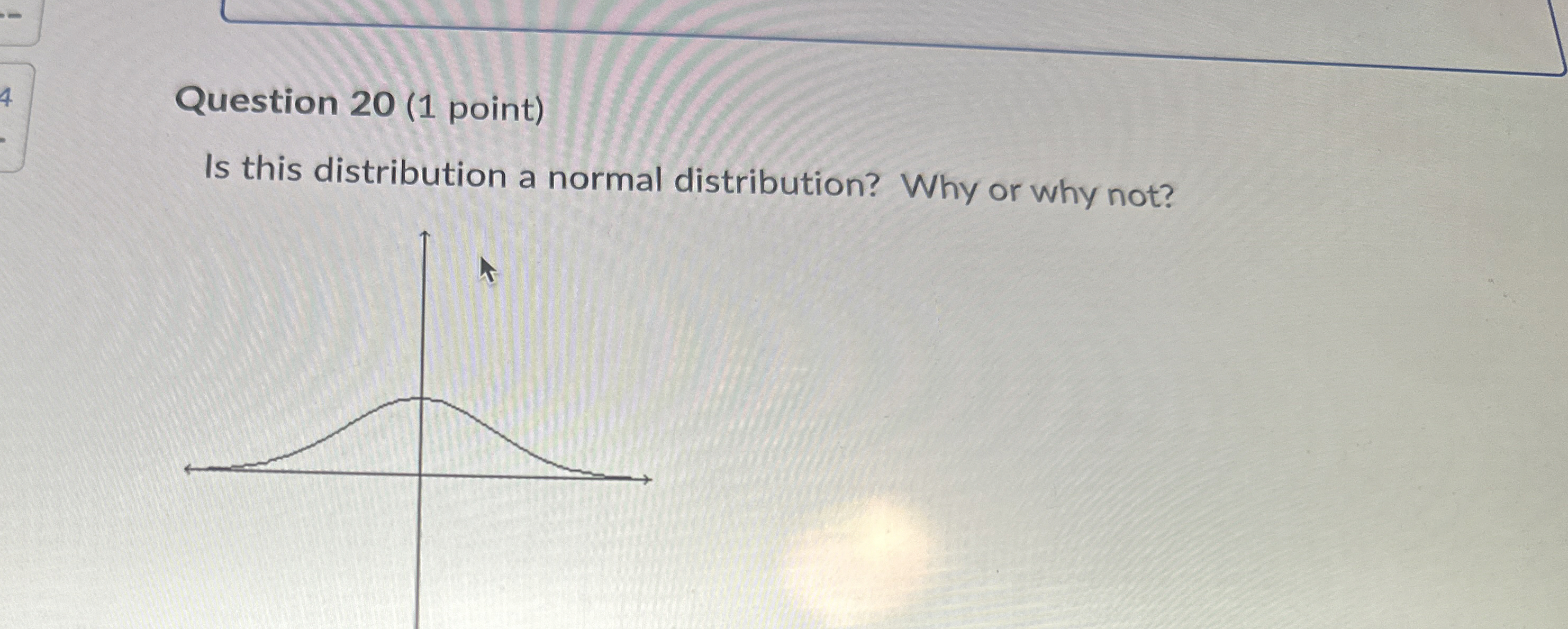 Solved Question 20 (1 ﻿point)Is this distribution a normal | Chegg.com