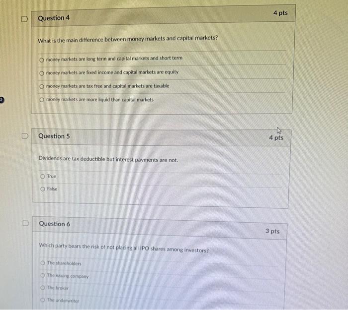 Solved Question 4 4 pts What is the main difference between | Chegg.com