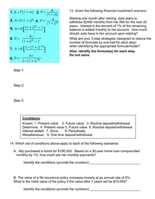 Solved Step 1: Step 2: Step 3: Conditions: Known: 1. Present | Chegg.com Solved Step 1: Step 2: Step 3: Conditions: Known: 1. Present | Chegg.com