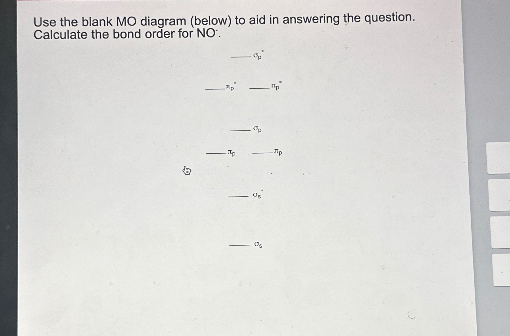 Solved Use the blank MO diagram (below) ﻿to aid in answering | Chegg.com