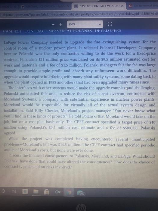 CASE 12.1 CONTRACT MESS UP/ X chrome | Chegg.com
