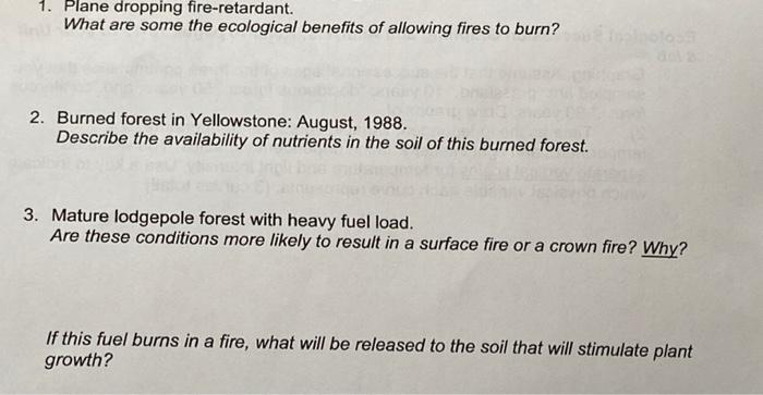 Solved Fire Ecology some types of forests. Such fires | Chegg.com