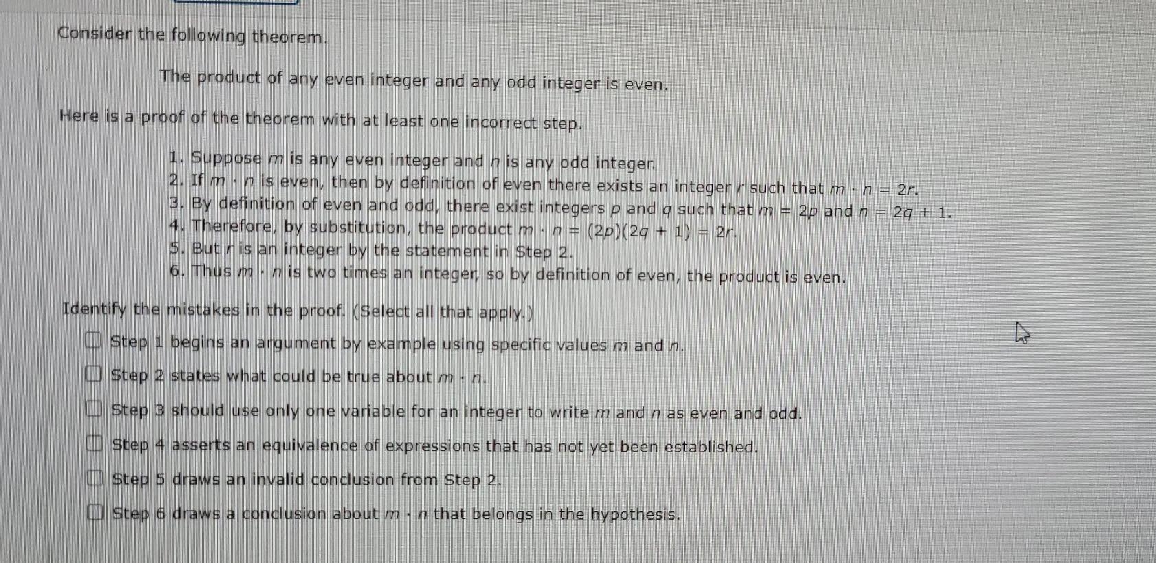 Solved Consider the following theorem. The product of any | Chegg.com