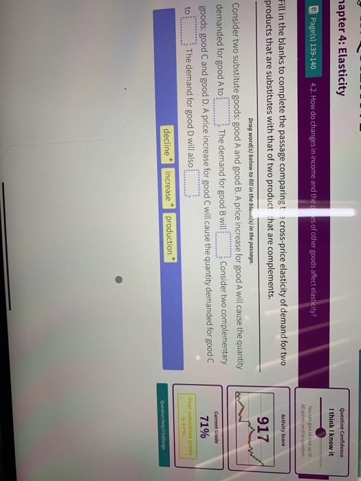 Solved hapter 4: Elasticity Question Confidence I think I | Chegg.com