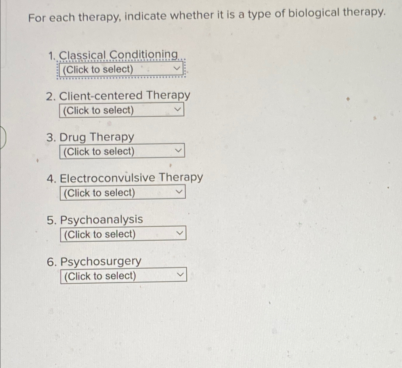Solved For each therapy, indicate whether it is a type of | Chegg.com