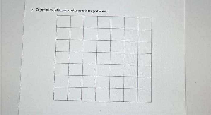 Solved 4. Determine the total number of squares in the grid | Chegg.com