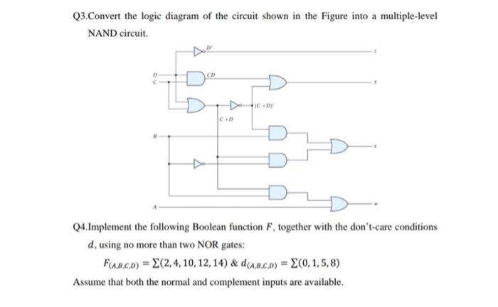 Solved Q3.Convert the logic diagram of the circuit shown in | Chegg.com