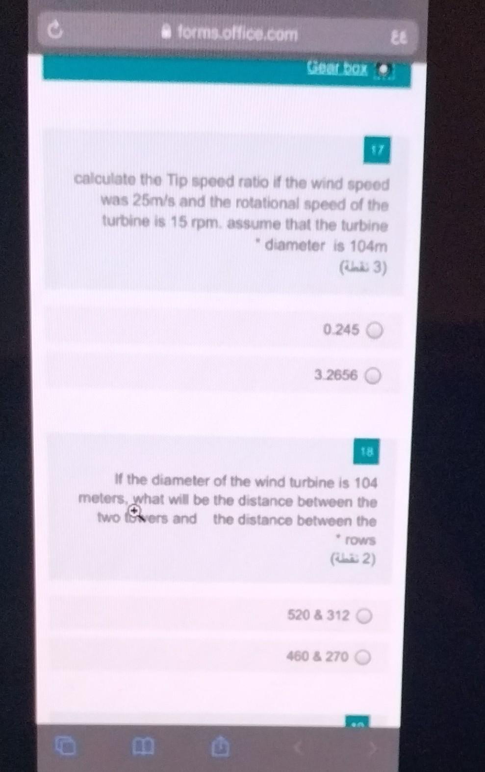 Solved calculate the Tip speed ratio if the wind speed was | Chegg.com
