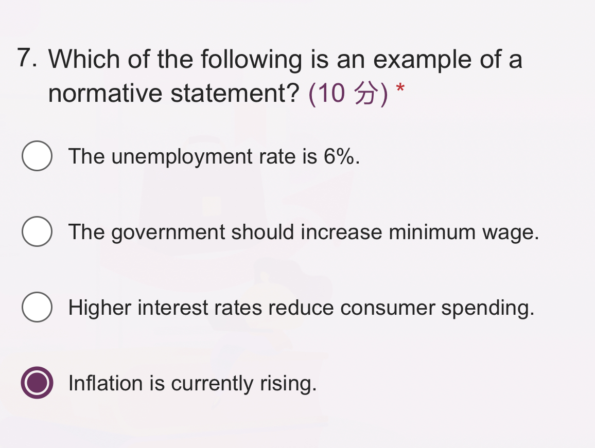 Solved Which of the following is an example of a normative | Chegg.com