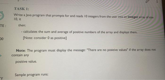 Solved TASK 1: Write a Java program that prompts for and | Chegg.com