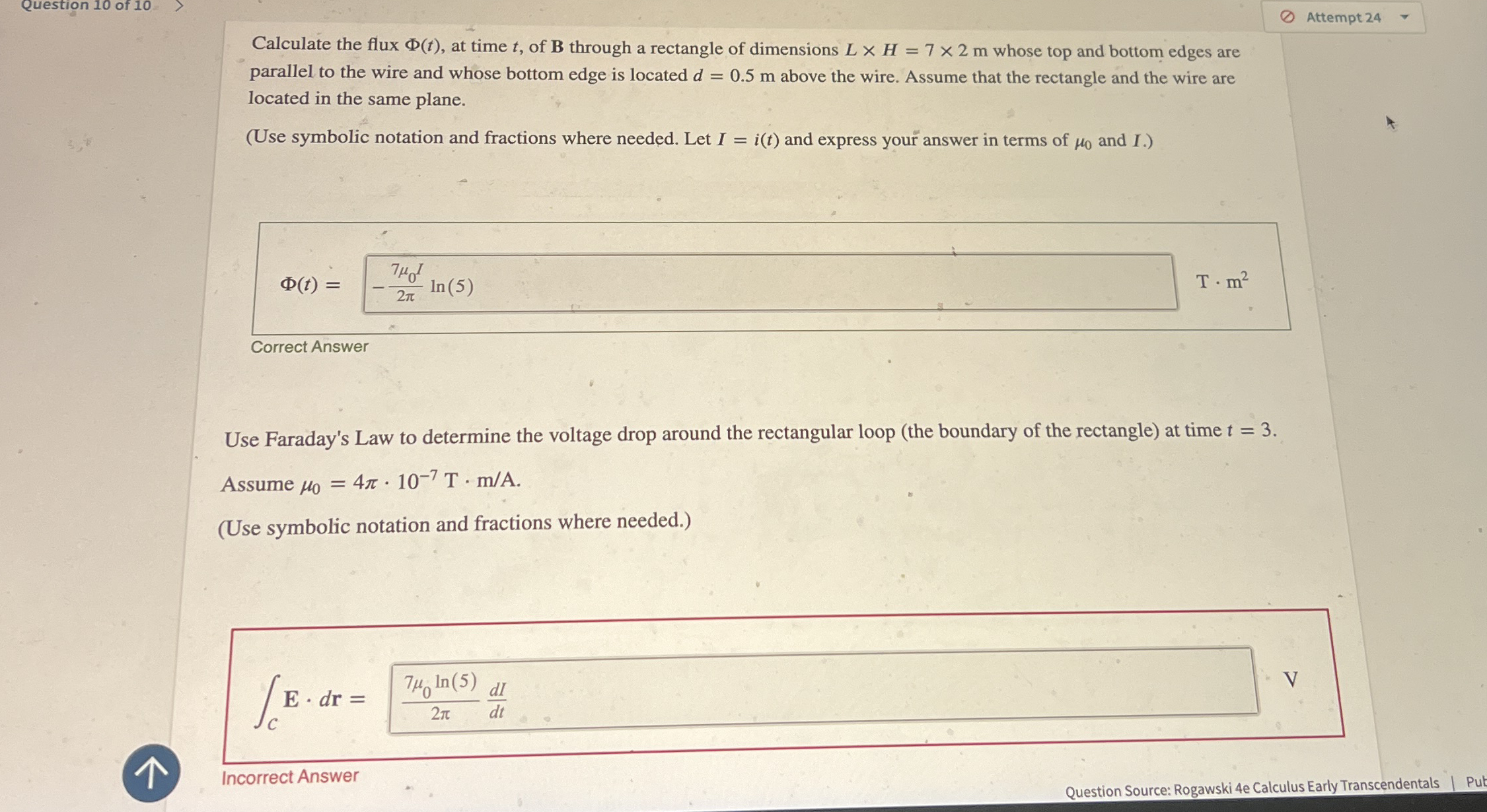 Solved Question 10 ﻿of 10Attempt 24Calculate the flux Φ(t), | Chegg.com