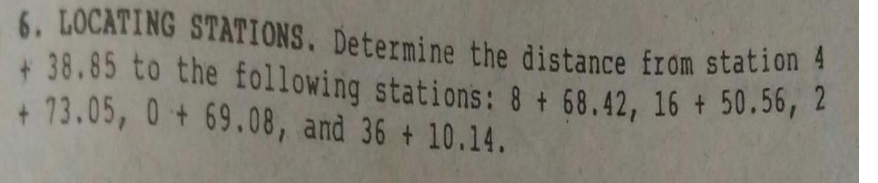 Solved 6. LOCATING STATIONS. Determine the distance from | Chegg.com
