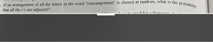 Solved If an arrangement of all the letters in the word | Chegg.com