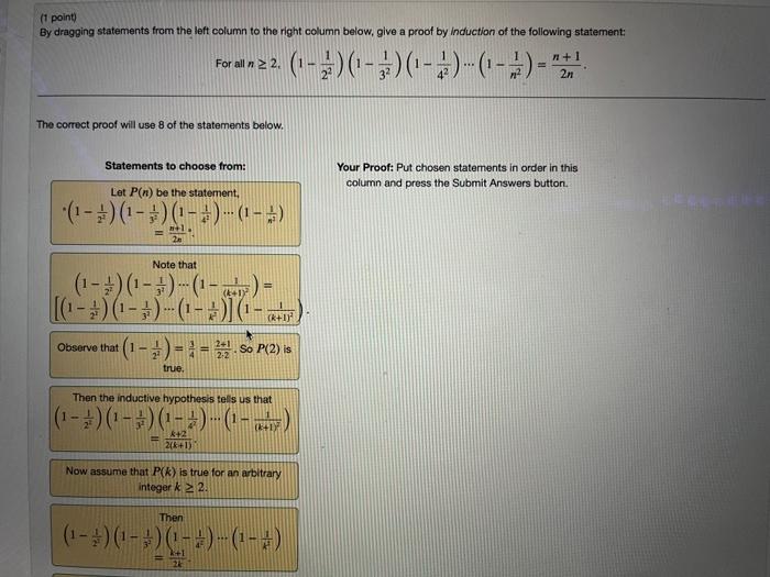 Solved Induction proofs. Please look at both pictures since | Chegg.com