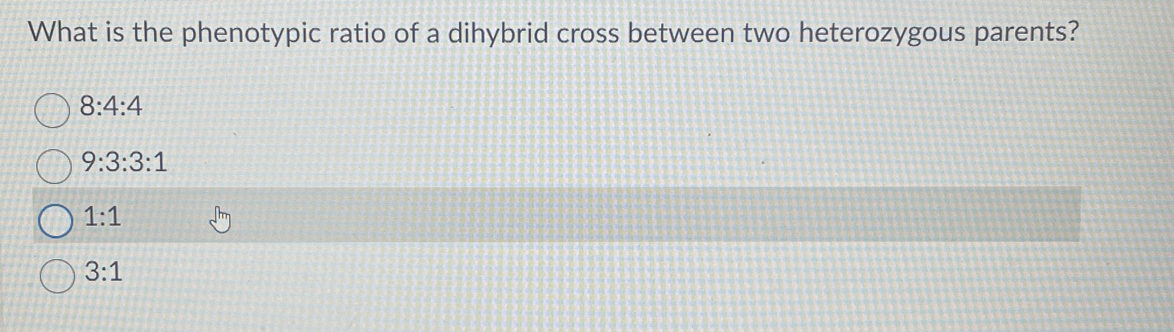 Solved What is the phenotypic ratio of a dihybrid cross | Chegg.com