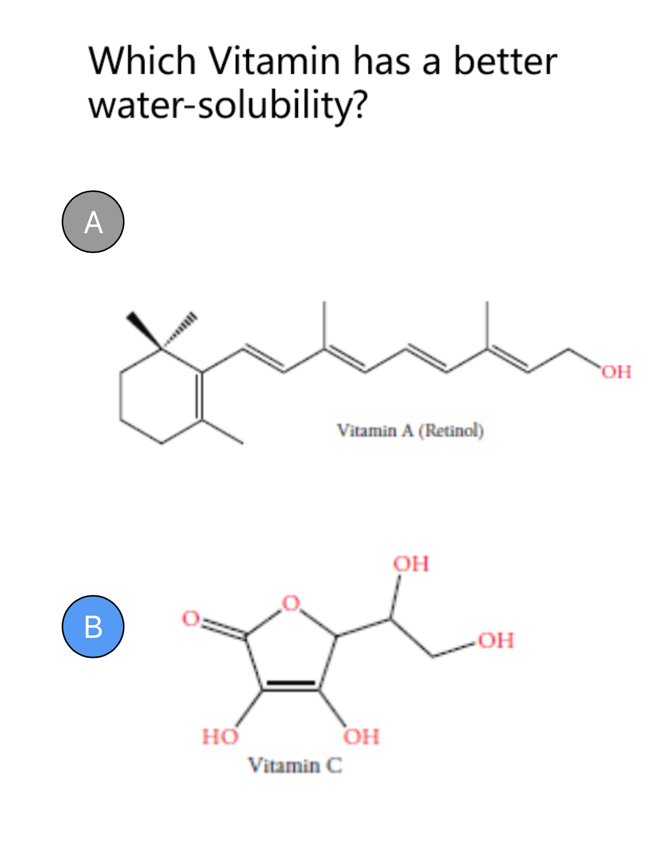 Solved Which Vitamin has a better water-solubility? | Chegg.com