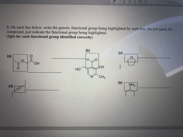 Solved Q Search 3. On each line below, write the generic | Chegg.com