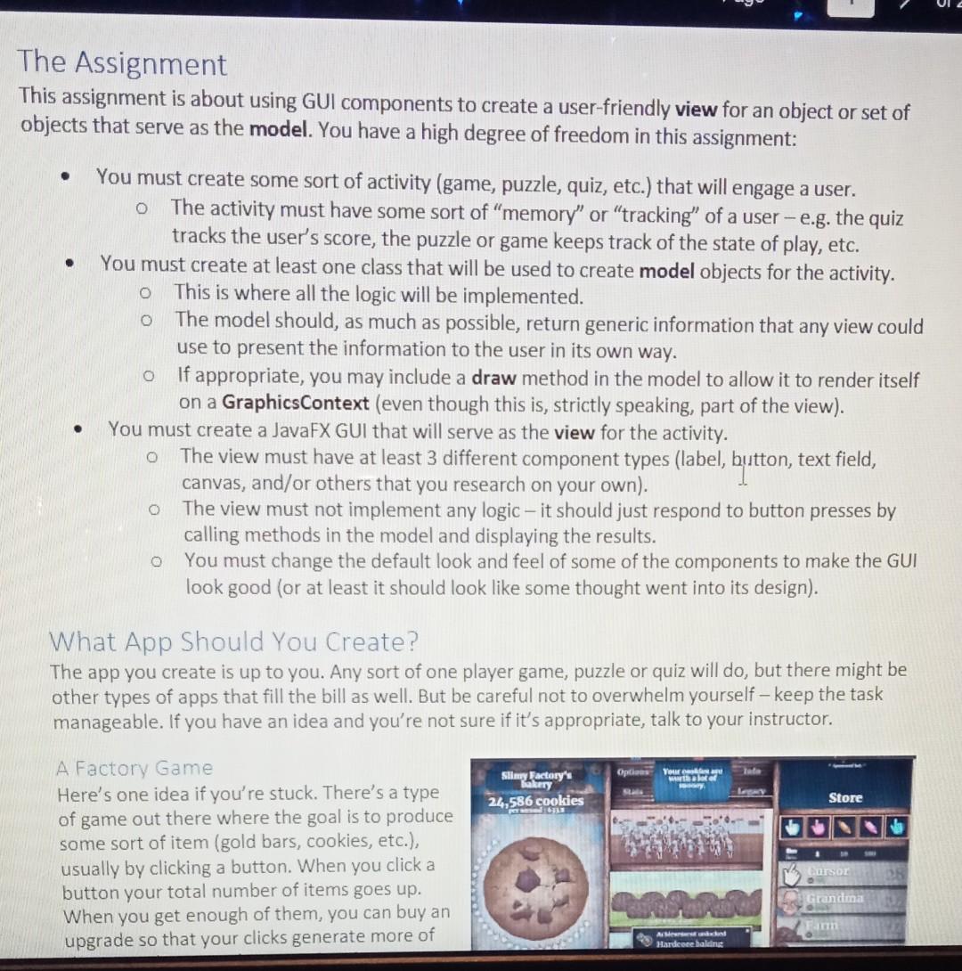 Solved his assignment is about using GUI components to | Chegg.com