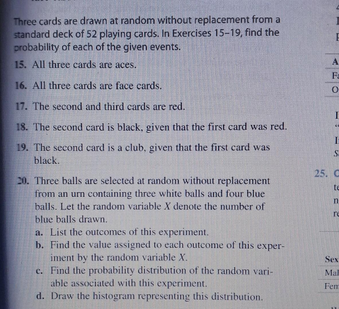 Solved Three cards are drawn at random without replacement | Chegg.com