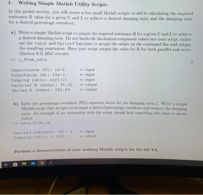 Solved 1. Writing Simple Matlab Utility Scripts In this | Chegg.com