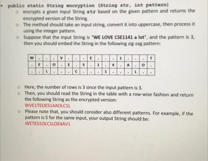 Solved publie statie string encryption (String str, int | Chegg.com