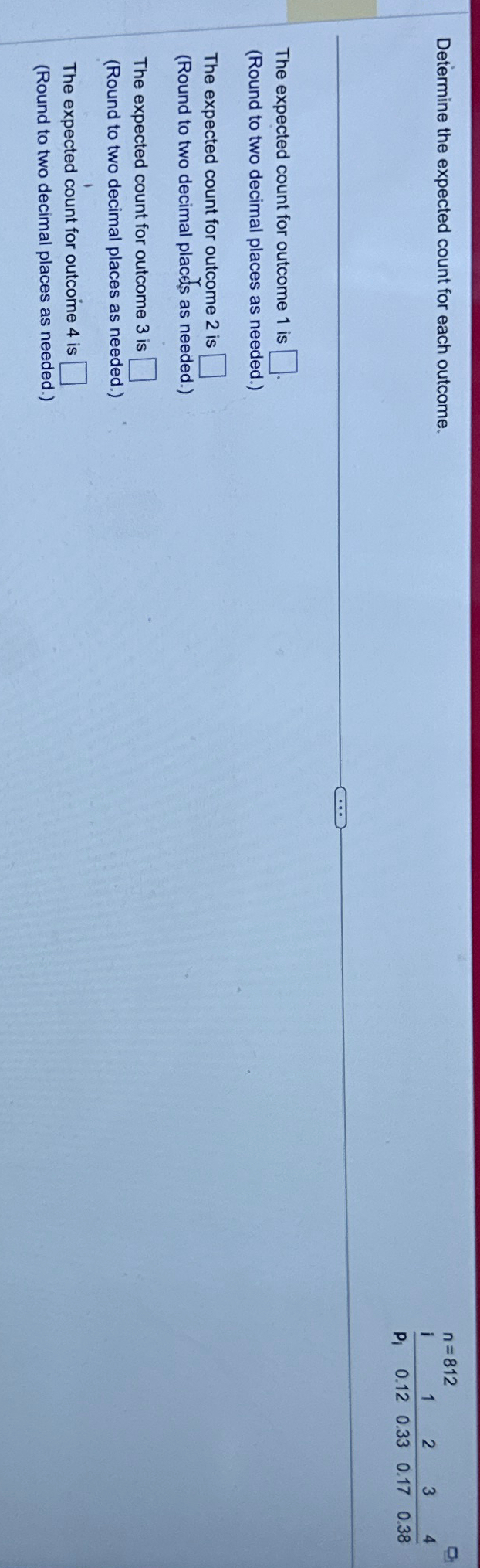 Solved Determine the expected count for each | Chegg.com