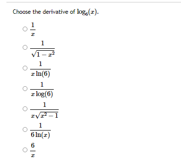 Choose the derivative of | Chegg.com