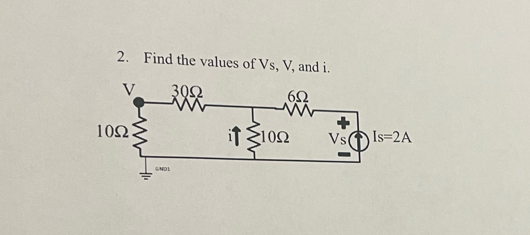 Solved Find the values of Vs, ﻿V, ﻿and i. | Chegg.com