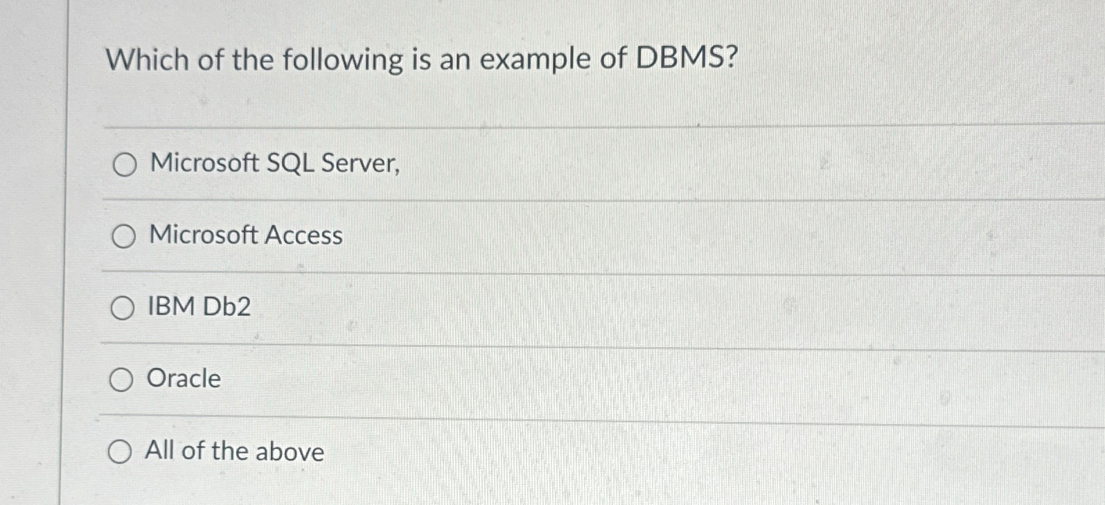 Solved Which of the following is an example of | Chegg.com