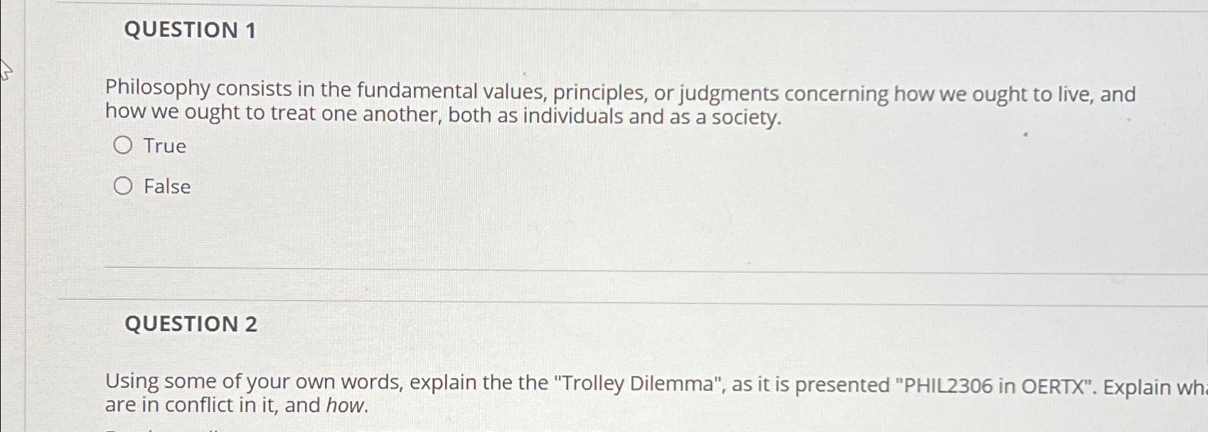 Solved QUESTION 1Philosophy consists in the fundamental | Chegg.com