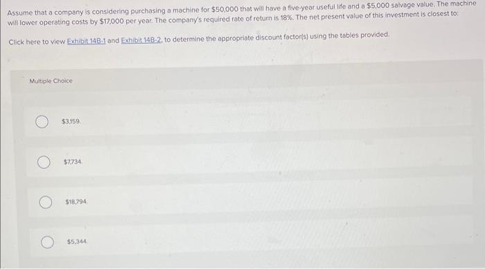 Solved Assume that a company is considering purchasing a | Chegg.com