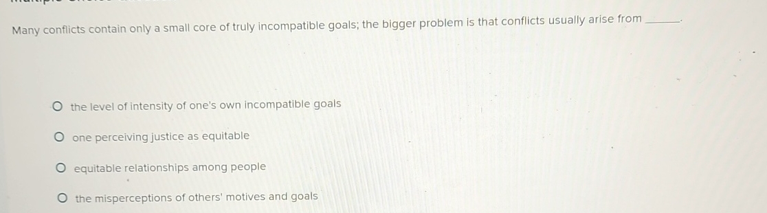 Solved Many conflicts contain only a small core of truly | Chegg.com