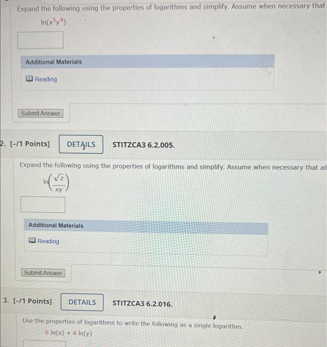 Solved Expand the following using the properties of | Chegg.com