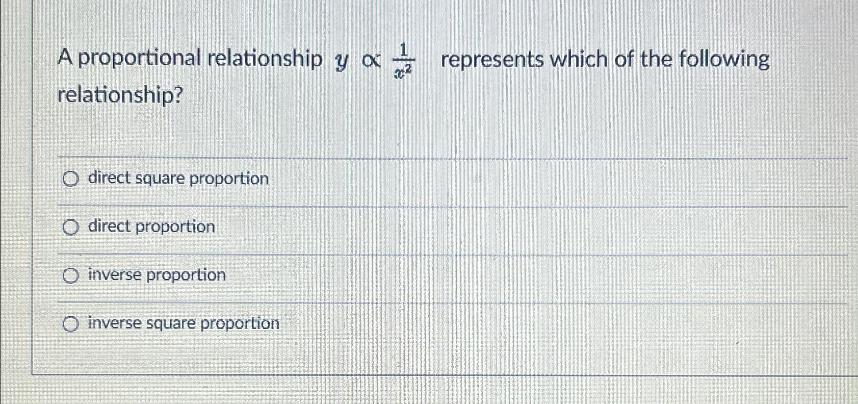 Solved A proportional relationship yprop1x2 ﻿represents | Chegg.com