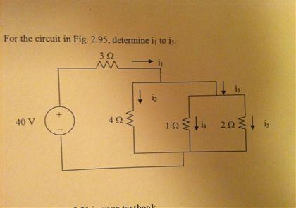 Solved For the circuit in Fig. 2.95, determine i1 to i5. | Chegg.com