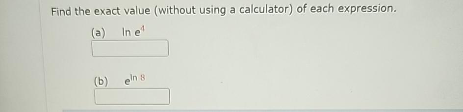 Solved Find the exact value (without using a calculator) ﻿of | Chegg.com