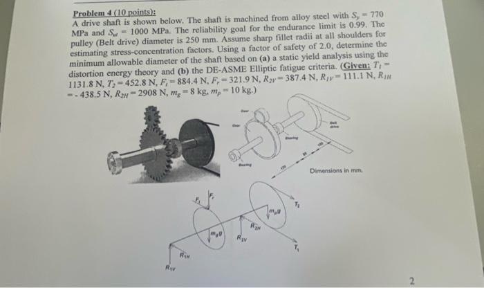 Solved Problem 4 (10 points): A drive shaft is shown below. | Chegg.com