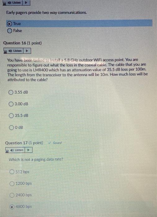 Solved Usten Early pagers provide two way communications. | Chegg.com