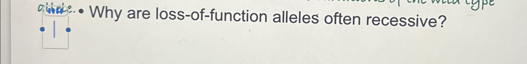 Solved a hititi:- ﻿Why are loss-of-function alleles often | Chegg.com
