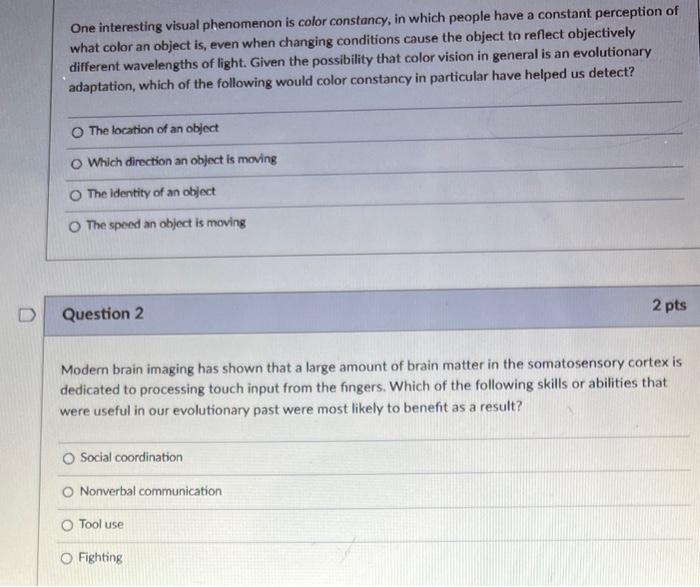 Solved One interesting visual phenomenon is color constancy, | Chegg.com
