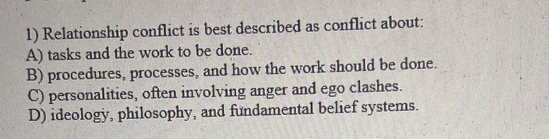 Solved Relationship conflict is best described as conflict | Chegg.com