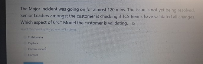 Solved The Major Incident was going on for almost 120 ﻿mins. | Chegg.com