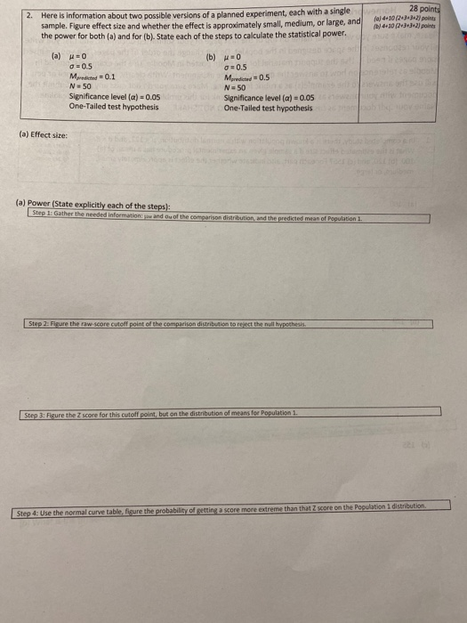 Solved 28 points 2. Here is information about two possible | Chegg.com