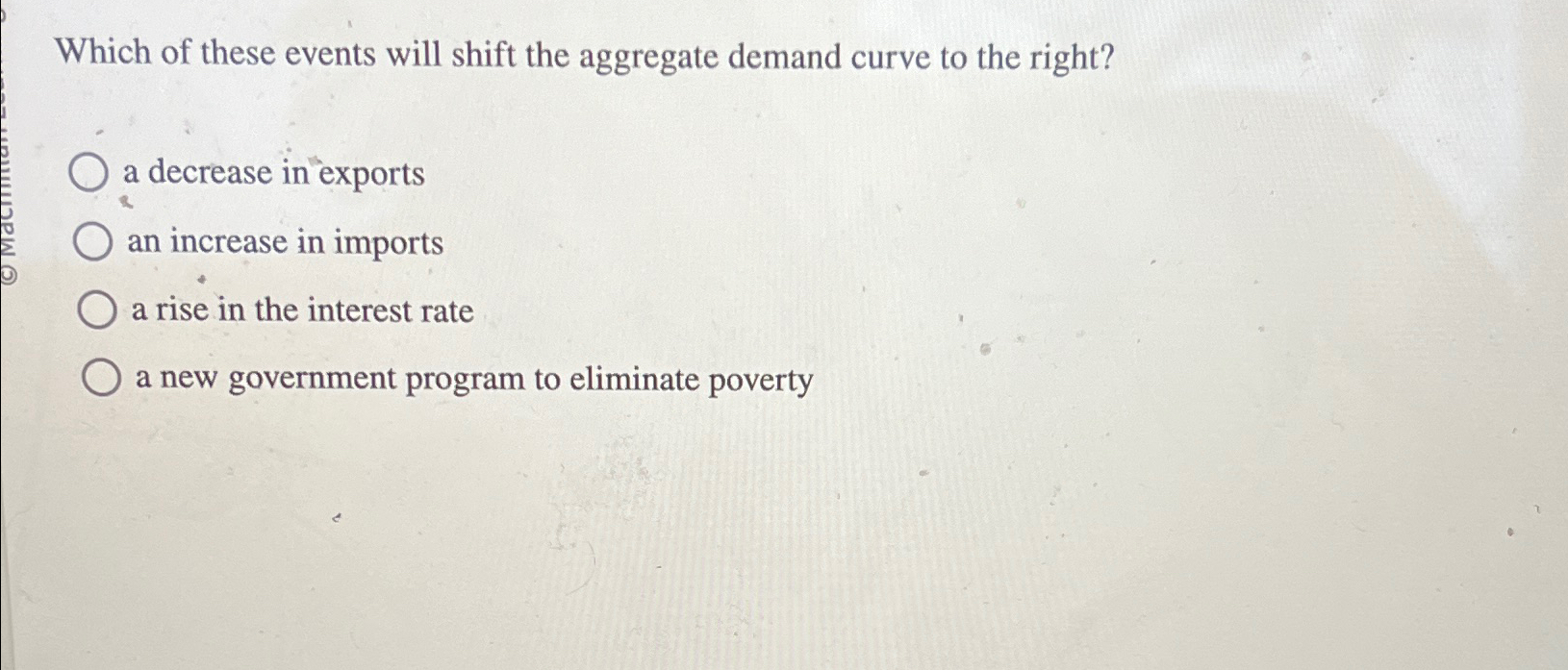 Solved Which of these events will shift the aggregate demand | Chegg.com