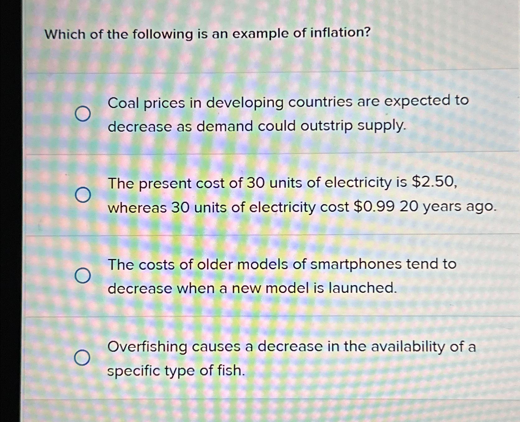 Solved Which of the following is an example of | Chegg.com